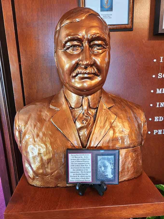 This bronze bust captures the determined expression of a man who refused to accept "impossible" as an answer.