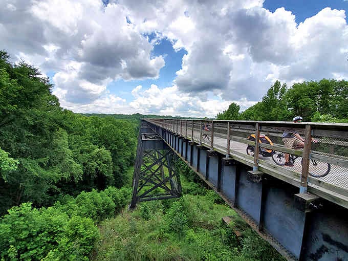 Cyclists discovering what locals already know: the best views require absolutely zero horsepower to enjoy fully.