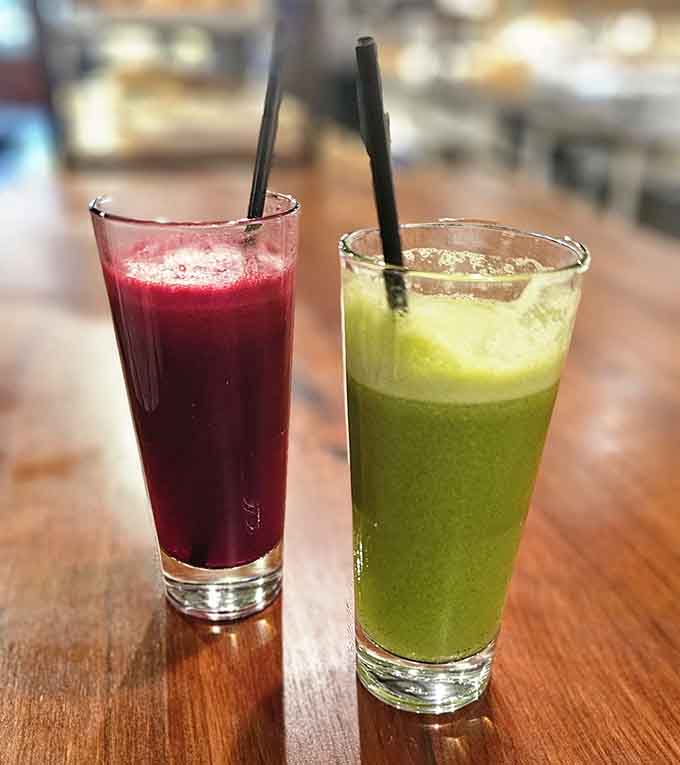 Fresh-pressed juices in colors so vibrant they make your multivitamin look like it's not even trying anymore.