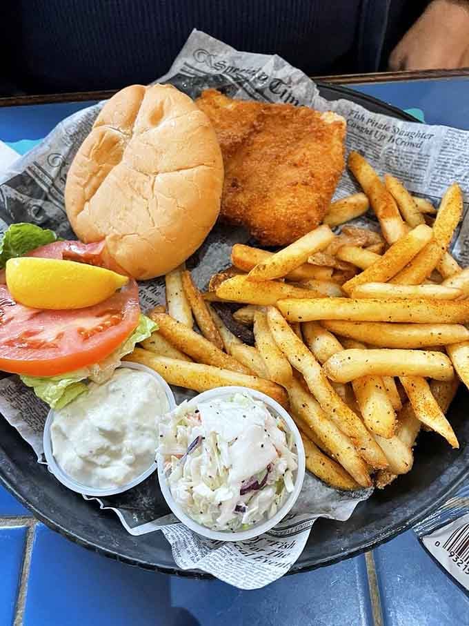 A fish sandwich so generously portioned, it comes with enough fries to share &ndash; or not, we won't judge.