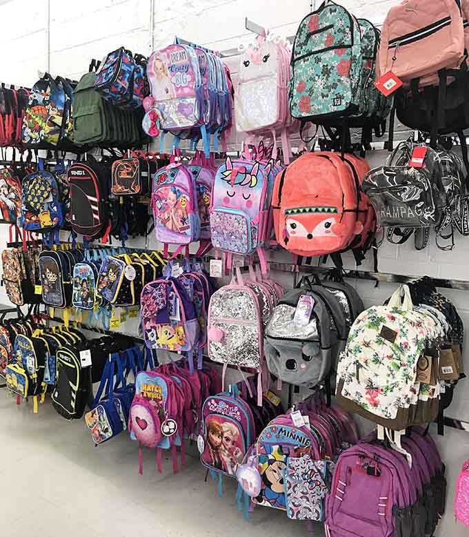 Backpacks featuring everything from unicorns to skulls, because kids' personalities are wonderfully unpredictable and deserve affordable expression.