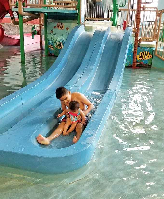 Side-by-side racing slides let siblings finally settle who's fastest, at least until the rematch three minutes later.