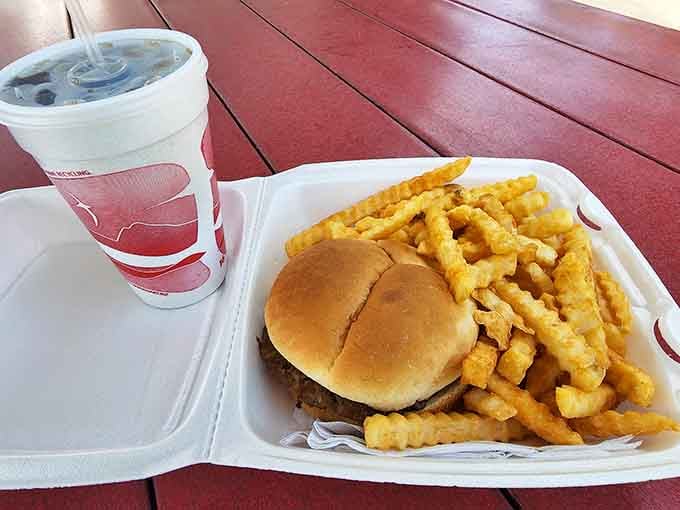 When your burger comes with fries and a cold drink, life suddenly feels a whole lot simpler and better.