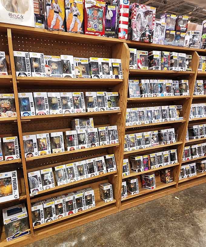 Collectible figures and pop culture treasures turn casual browsers into nostalgic treasure hunters within seconds.