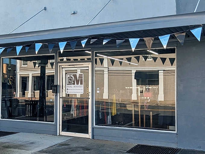 The Deal Market's cheerful bunting suggests someone here understands that shopping should feel like a celebration.