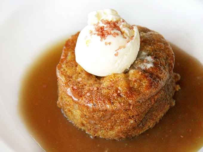 English sticky toffee pudding topped with ice cream, because sometimes one dessert just isn't quite enough for happiness.