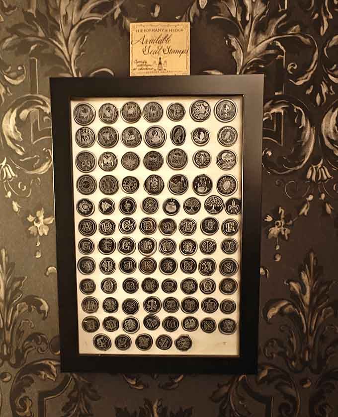 Decorative seal stamps arranged like ancient coins, perfect for adding mysterious wax seals to your very modern correspondence.