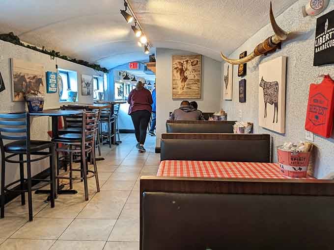 Simple seating, great food, and walls covered in nostalgia&mdash;everything a proper BBQ joint should be.