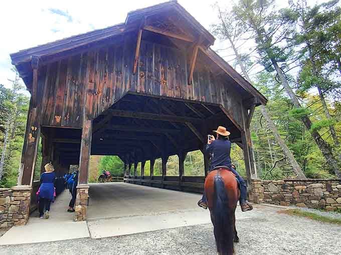 Even equestrians appreciate this architectural gem, proving some things transcend our choice of transportation &ndash; hooves or wheels.