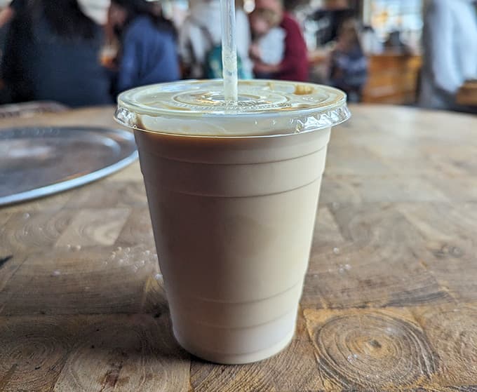Iced coffee for those warm Asheville days when you need your caffeine cold and your donuts room temperature.