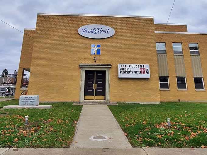 Community churches welcome neighbors in buildings that have anchored the town through generations of change.