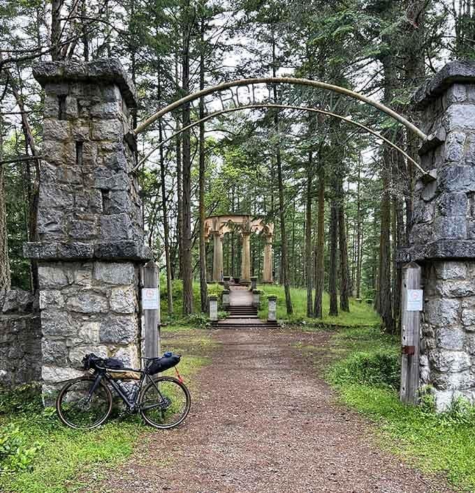 Even bicycles pause to admire this architectural wonder, proving two wheels and good taste aren't mutually exclusive.