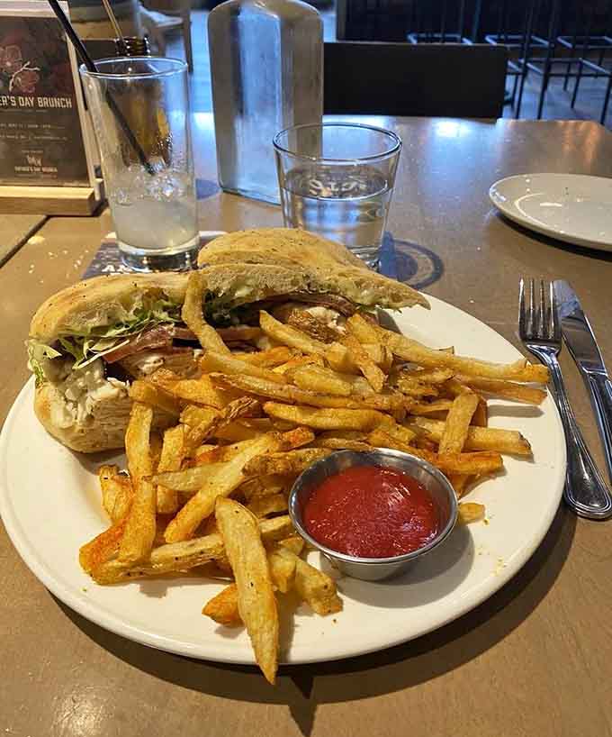 That turkey club towers higher than your expectations, and those hand-cut fries aren't playing around either.