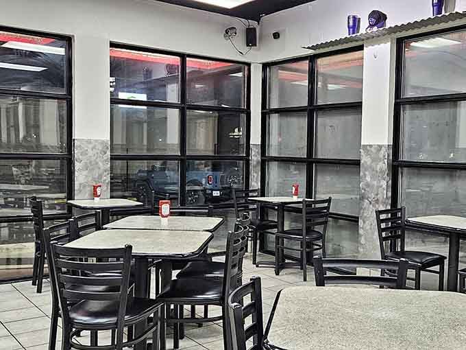 Clean tables, big windows, and plenty of seating make this the kind of spot where lingering feels perfectly acceptable.