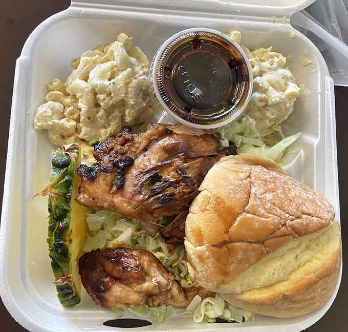 Grilled chicken with mac salad proves that simple combinations often create the most memorable meals.