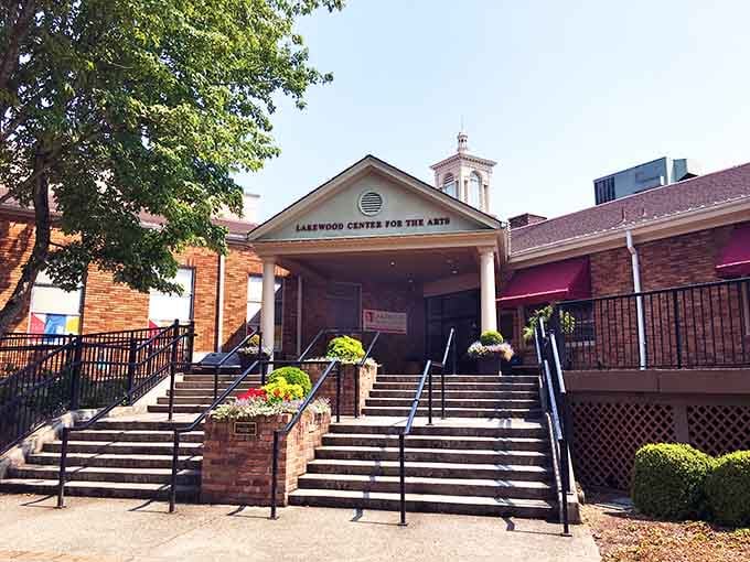 The Lakewood Center's welcoming entrance promises cultural experiences that feed the soul as much as any good meal.