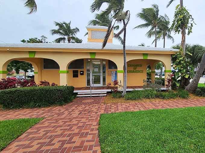 That classic Florida architecture with the arches and yellow paint just screams "vacation mode activated" immediately.