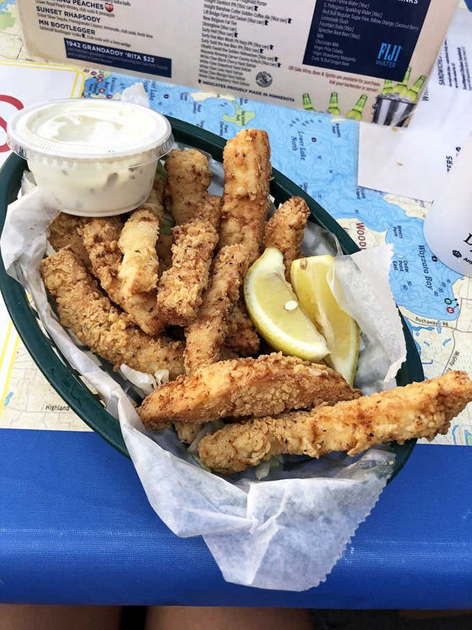 Calamari Curly Fries served with lemon wedges and tartar sauce, bringing a little coastal flair to lake country.