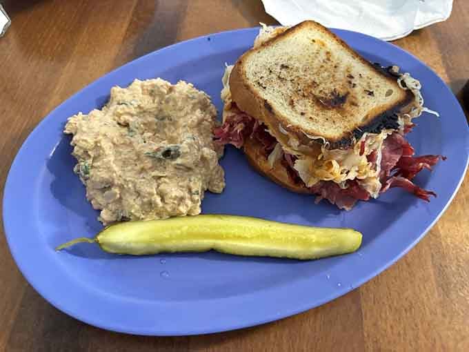 That Reuben is stacked so high it requires an engineering degree to eat, but the effort is absolutely worth the reward.
