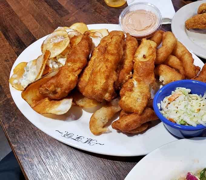 Fish and chips so generously portioned, you'll wonder if they misunderstood when you ordered for one person instead of three.