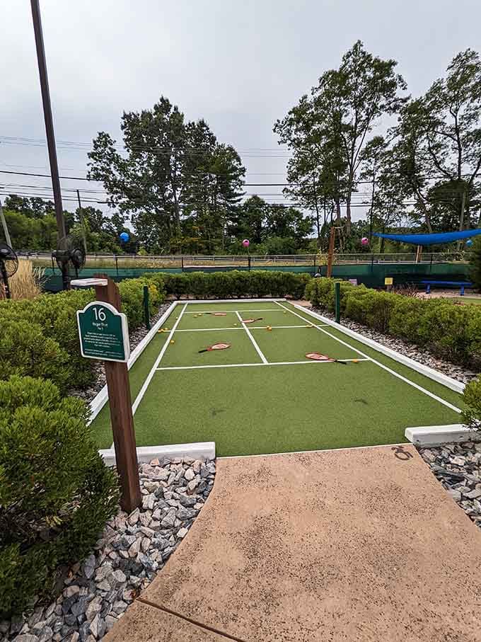 Hole sixteen looks deceptively simple, which is exactly what hole sixteen wants you to think.