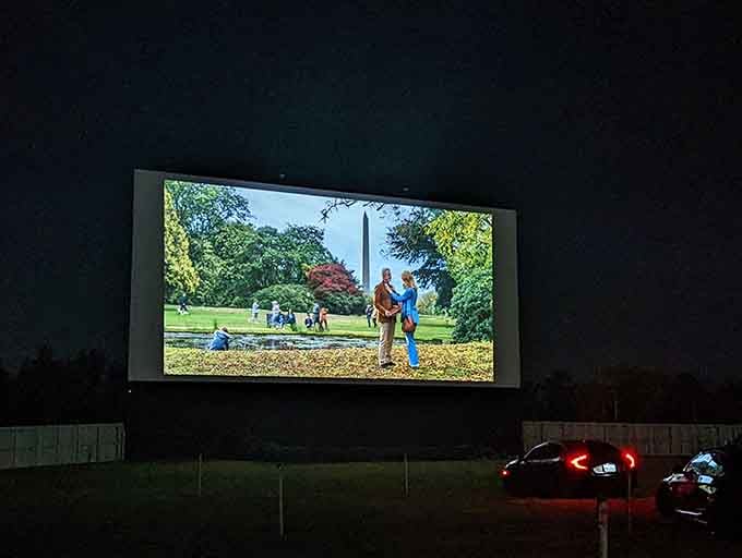 When darkness falls and the projector fires up, magic happens on that massive screen under the stars.