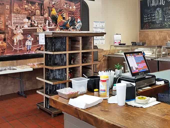 The cafeteria-style setup lets you see exactly what you're getting before committing to your delicious fate.