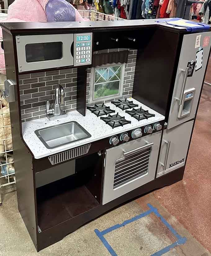 This adorable play kitchen is fancier than some real kitchens, and it won't require a second mortgage to purchase.
