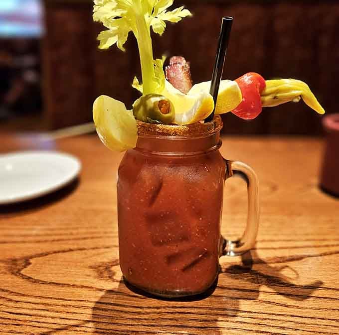 This Bloody Mary garden is so loaded with garnishes it practically counts as a salad, right?
