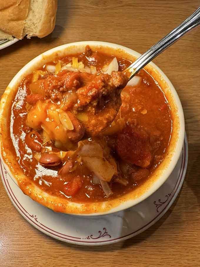 Hearty chili that warms you from the inside out, the kind that makes cold days worth experiencing.