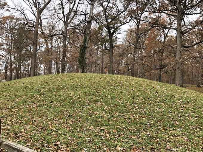The Great Mound doesn't look like much until you remember people built this entirely by hand.