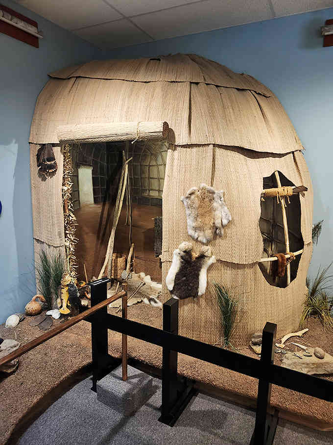 This authentic wigwam reconstruction lets you peek into how people lived here centuries before air conditioning became non-negotiable.
