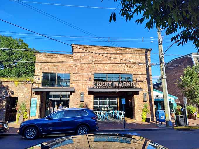Ferry Market's brick facade welcomes shoppers seeking everything from artisanal goods to that perfect souvenir you didn't know you needed.