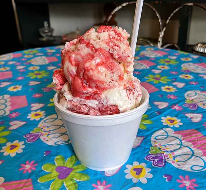 Strawberry ice cream this vibrant makes you wonder if summer itself got frozen and served in a convenient cup.