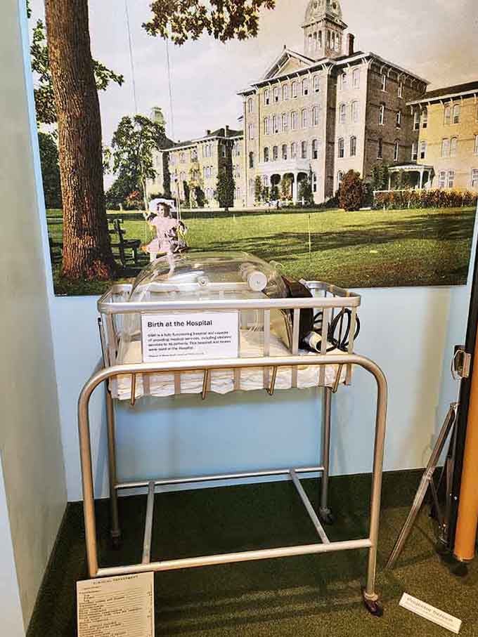 Even something as innocent as a hospital bassinet carries profound weight within these historically significant walls.