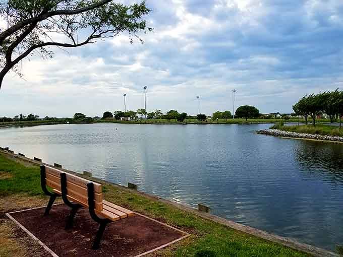 Northside Park's tranquil waters reflect the sky, proving Ocean City has peaceful corners alongside its lively attractions.