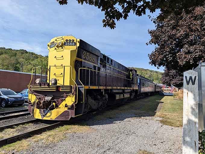 That distinctive yellow engine means your adventure through northwestern Pennsylvania's hidden gem is about to begin shortly.