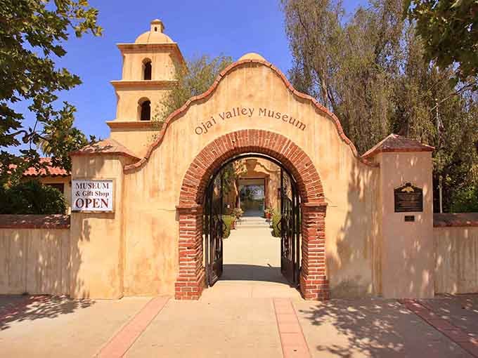 Ojai Valley Museum's entrance invites you to discover local history without requiring a PhD to appreciate the stories inside.