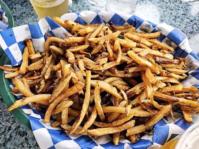 Fresh cut fries in portions that suggest the kitchen understands what people actually want from life.