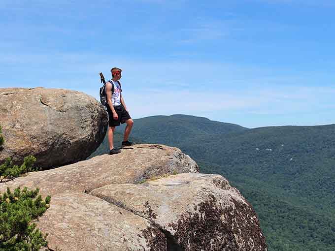 The summit pose: universal language for "I climbed this thing and I'm feeling pretty darn good about it."