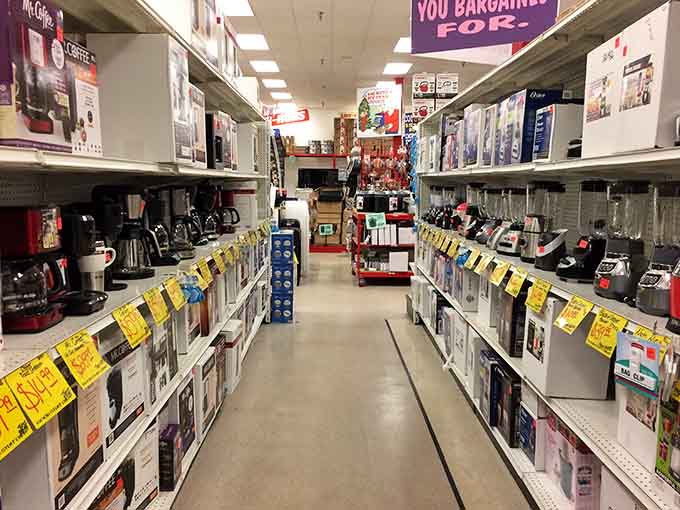 Aisles stretching into the distance promise discoveries around every corner, like a treasure map with discounts.
