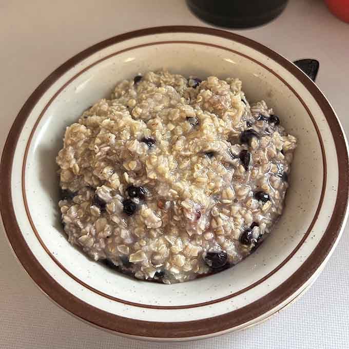 Even the oatmeal gets the royal treatment here, proving that comfort food doesn't need to be complicated or fancy.