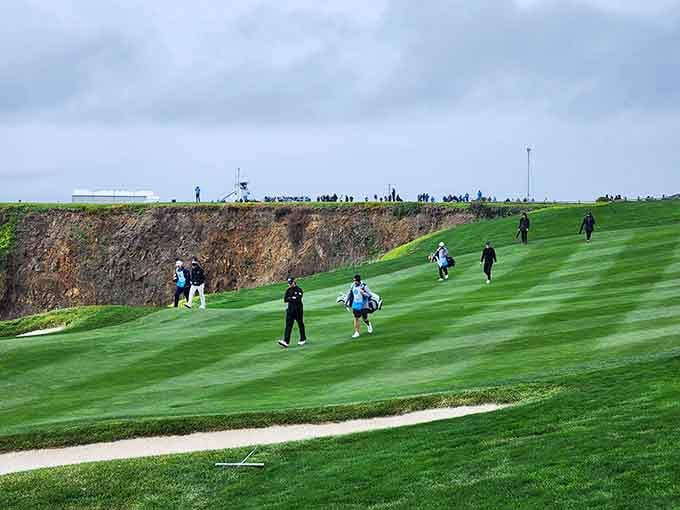 Tournament day brings crowds who understand that watching golf here beats their couch by several thousand miles.
