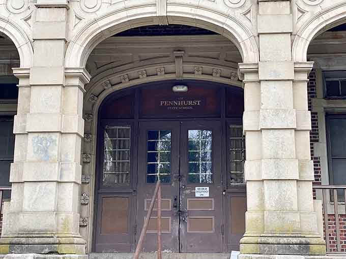 The Administration Building's grand entrance promised hope but delivered something far different for decades.