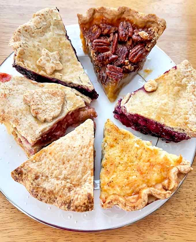The pie sampler plate of dreams, featuring more flavors than you can reasonably choose between today.