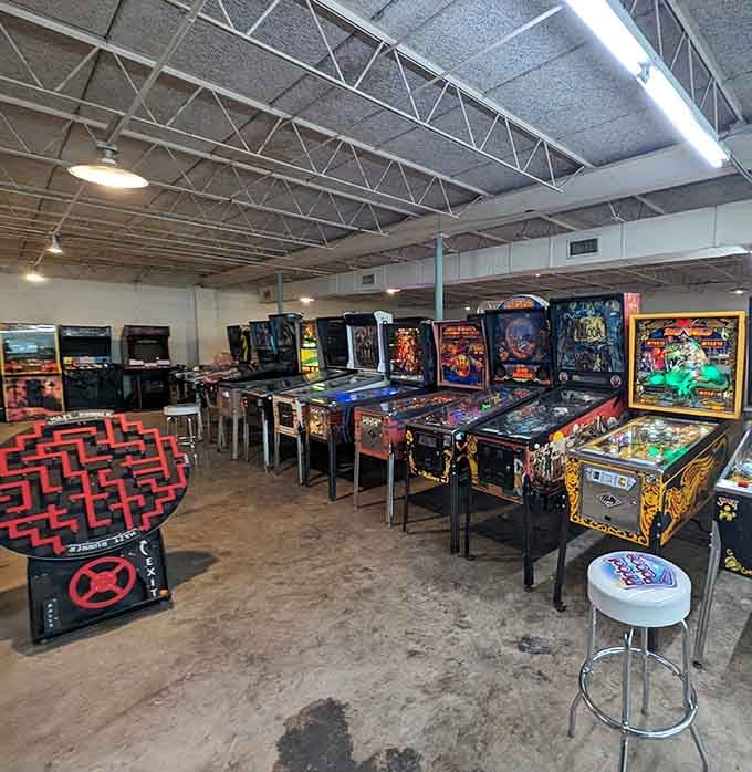 Classic arcade cabinets standing tall, ready to challenge a new generation of quarter-wielding warriors.