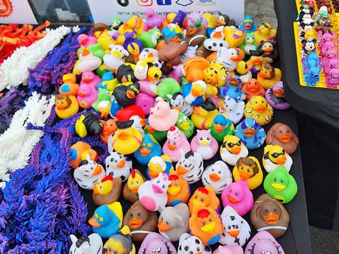 Rubber duckies in every imaginable costume prove that nostalgia comes in waterproof, squeaky packages now.