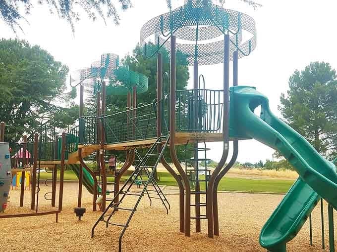 Playgrounds with actual space around them where kids can be kids without bumping into seventeen other families.