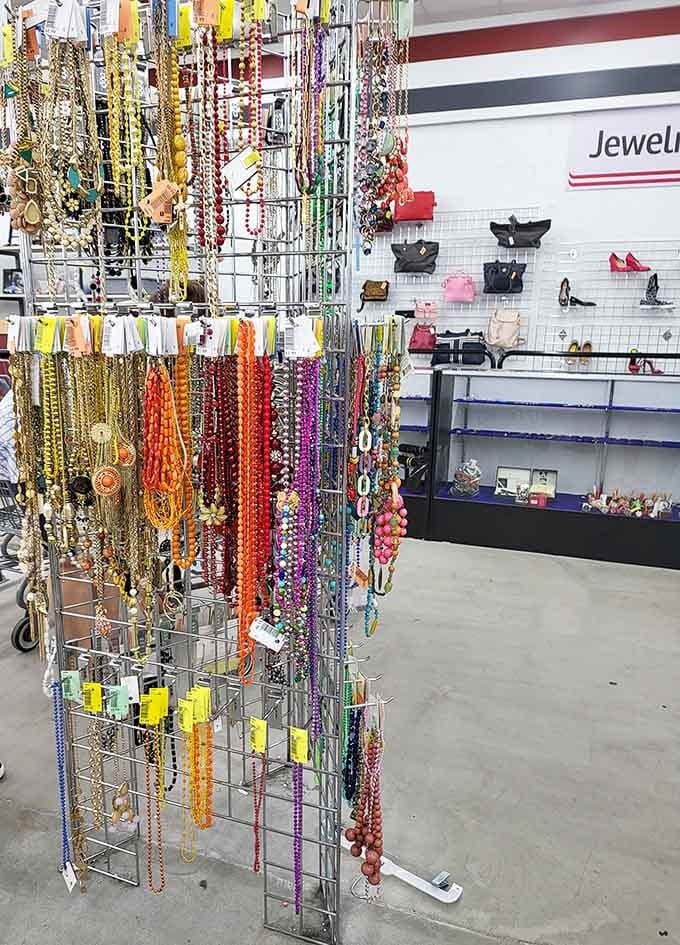 Beaded necklaces dangling like a treasure chest exploded in the best possible way for your jewelry box.