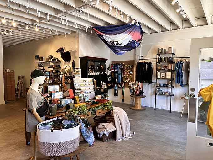 Inside, local artisans showcase their work in a bright, welcoming space that celebrates Oregon's creative spirit and coastal culture.